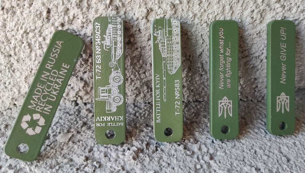 Handmade Tank Fragment Keychain | MemorySteel USA