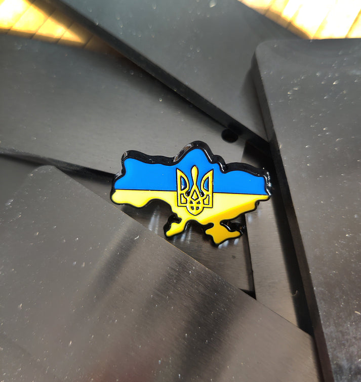 Ukraine Map Flag Pin | Enamel Lapel Accessory